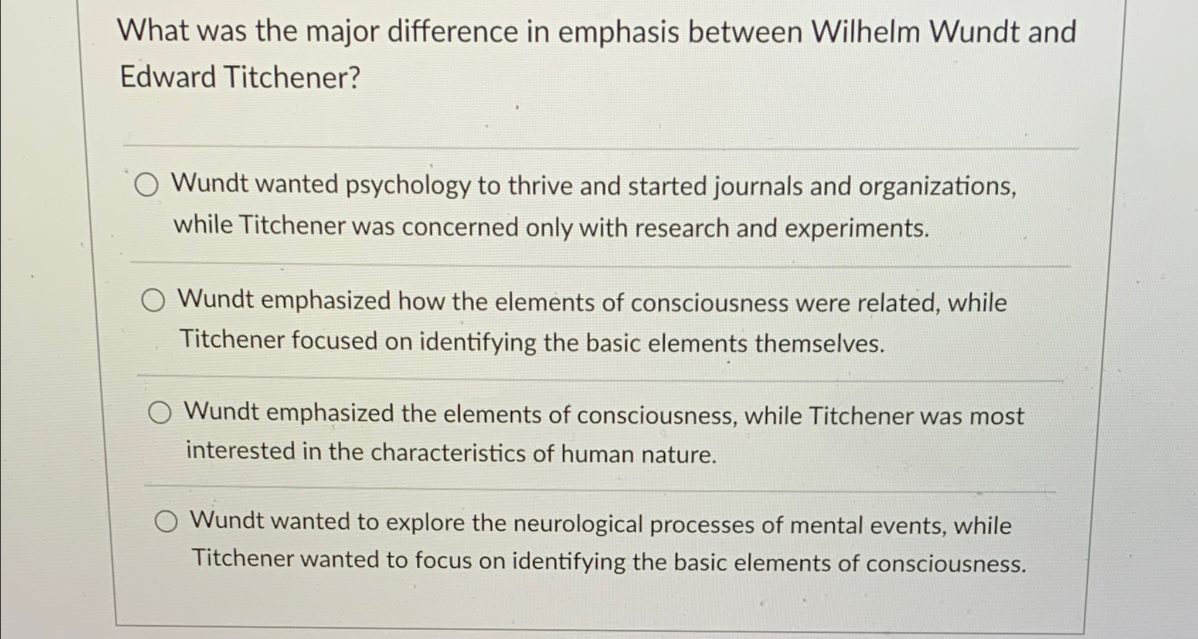 Solved What was the major difference in emphasis between | Chegg.com