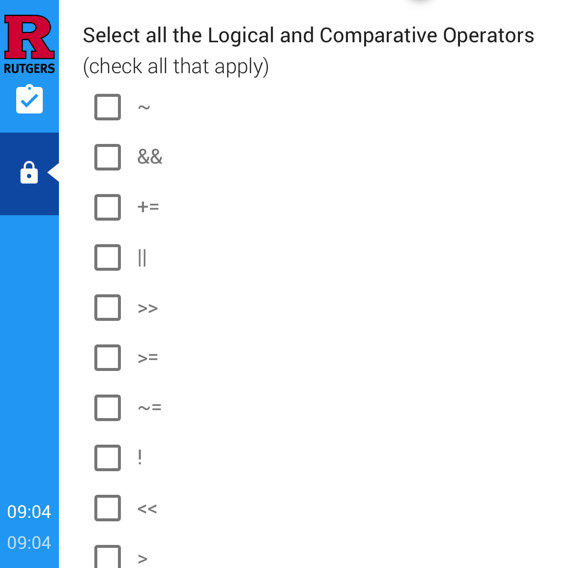 Solved Select all the Logical and Comparative | Chegg.com