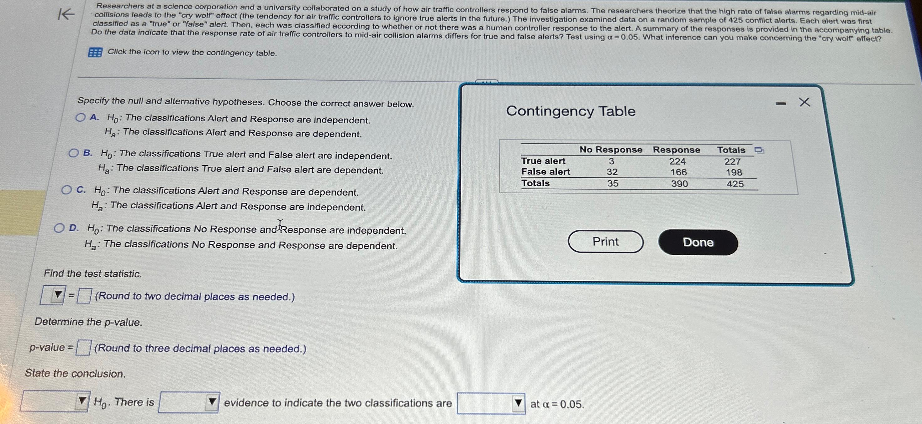 Solved Click the icon to view the contingency table.Specify | Chegg.com
