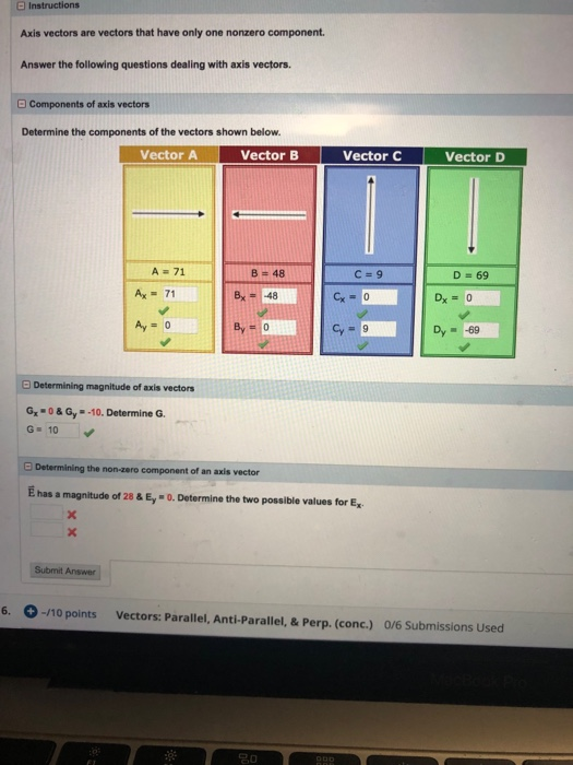 Solved instructions Adding Subtracting Parel Vectors | Chegg.com