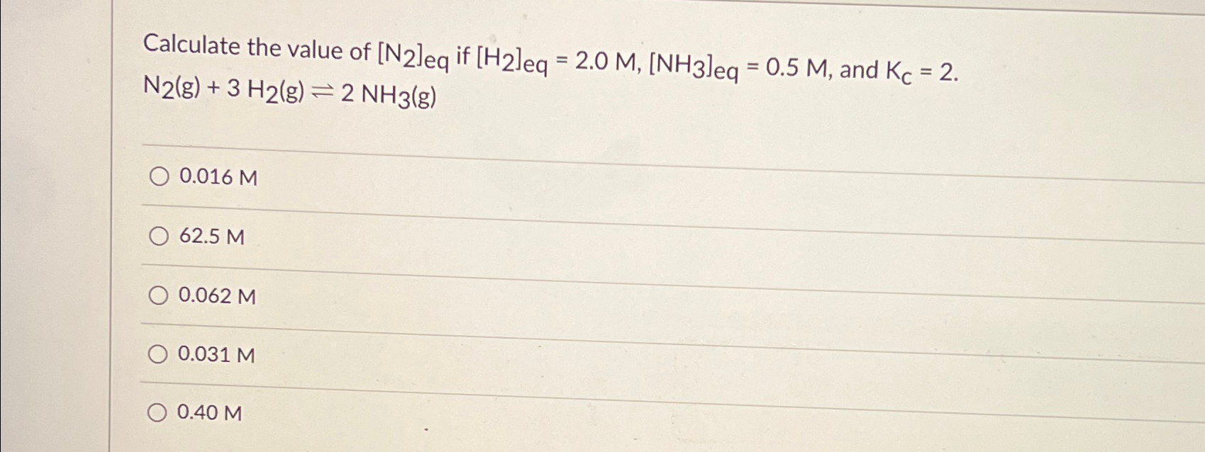 Solved Calculate the value of [N2]eq ﻿if | Chegg.com