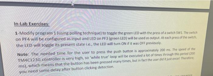 Solved In-Lab Exercises: 1-Modify program 1 (using polling | Chegg.com