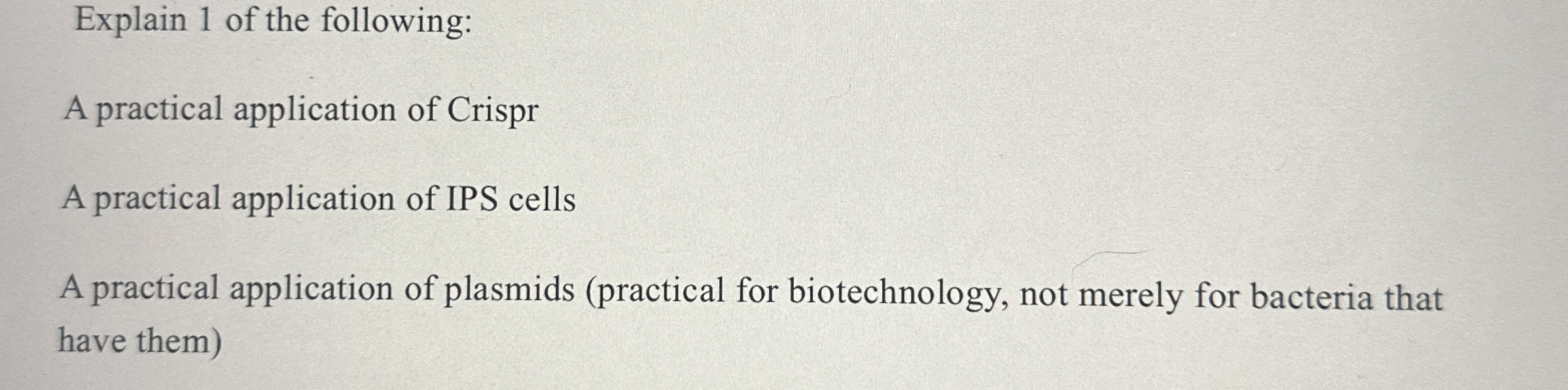 Solved Explain 1 ﻿of the following:A practical application | Chegg.com