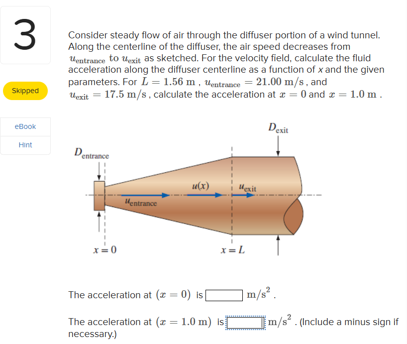 Solved Consider steady flow of ﻿air through the diffuser | Chegg.com