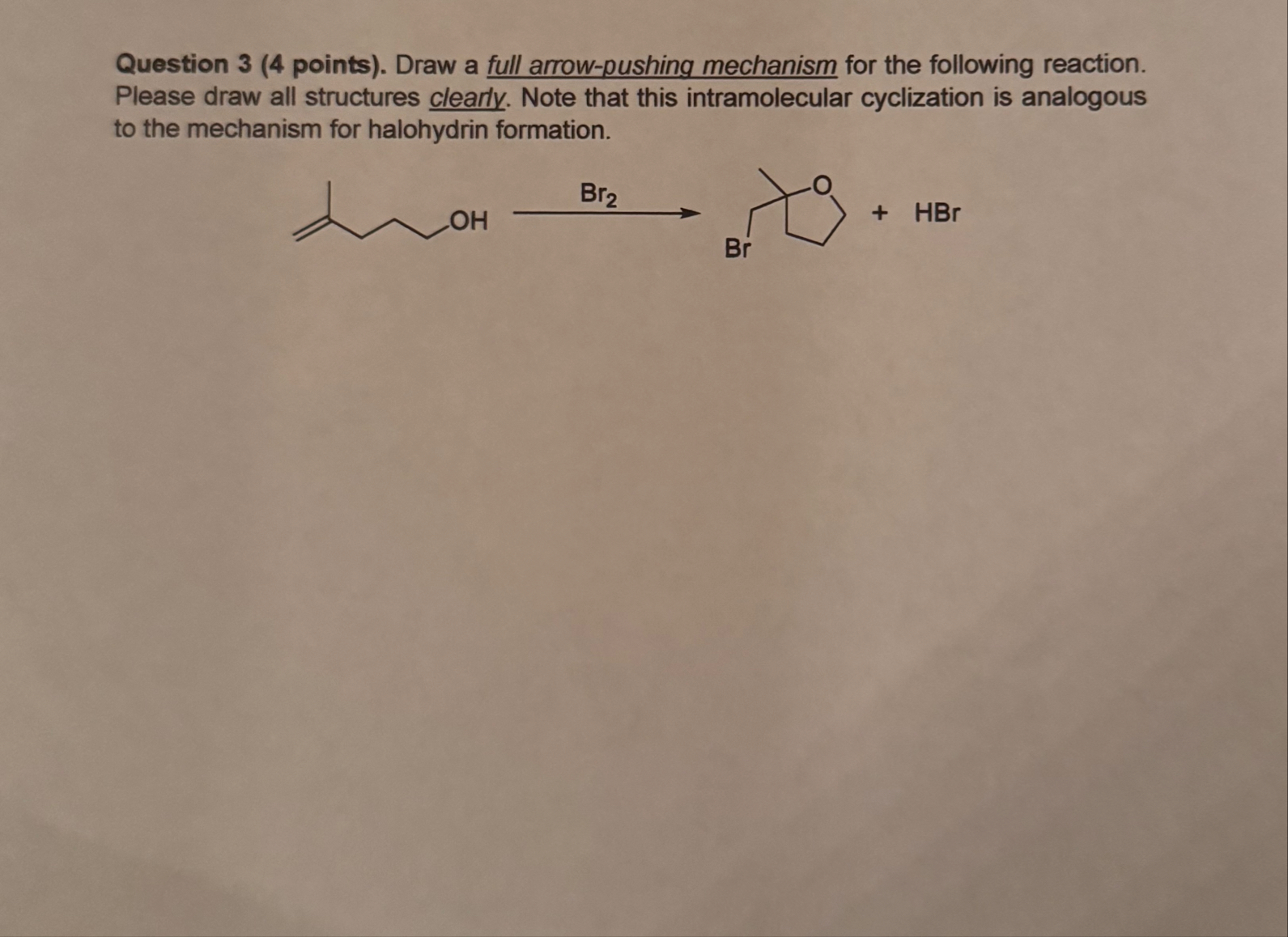 Solved Question 3 (4 ﻿points). ﻿Draw a full arrow-pushing | Chegg.com