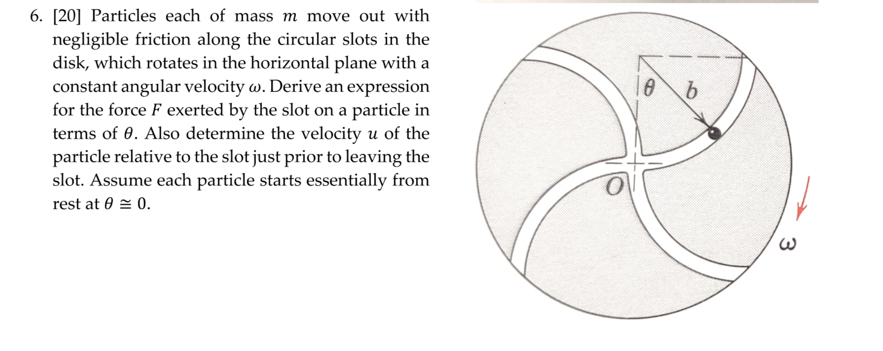 Solved 6. [20] ﻿Particles each of mass \( ﻿m \) ﻿move out | Chegg.com