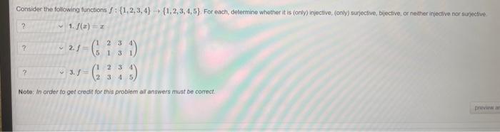 Solved Consider the following functions | Chegg.com