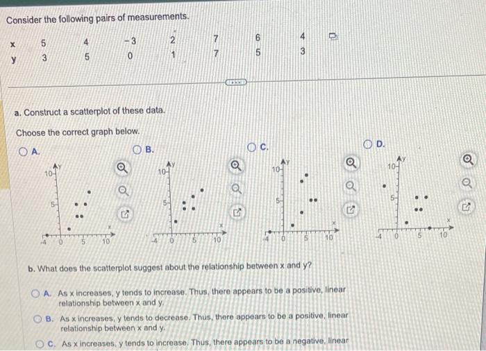 Solved Consider the following pairs of measurements. | Chegg.com