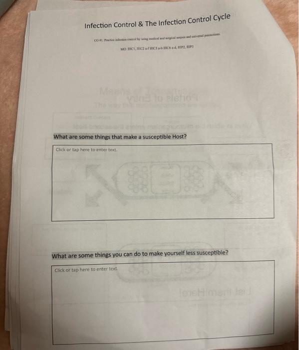 Solved Infection Control \& The Infection Control Cycle What | Chegg.com