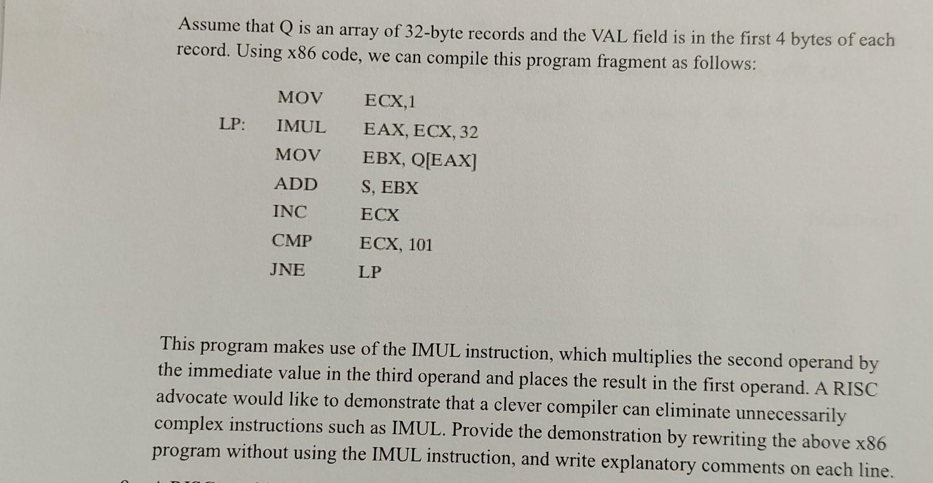 Solved Assume that Q is an array of 32-byte records and the | Chegg.com