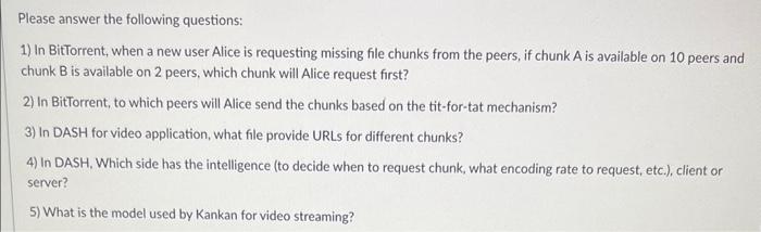 Solved Please answer the following questions: 1) In | Chegg.com