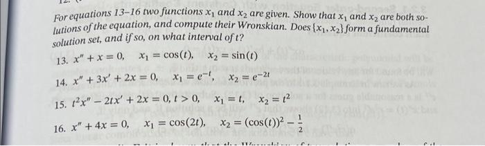 Solved For equations 13-16 two functions x1 and x2 are | Chegg.com