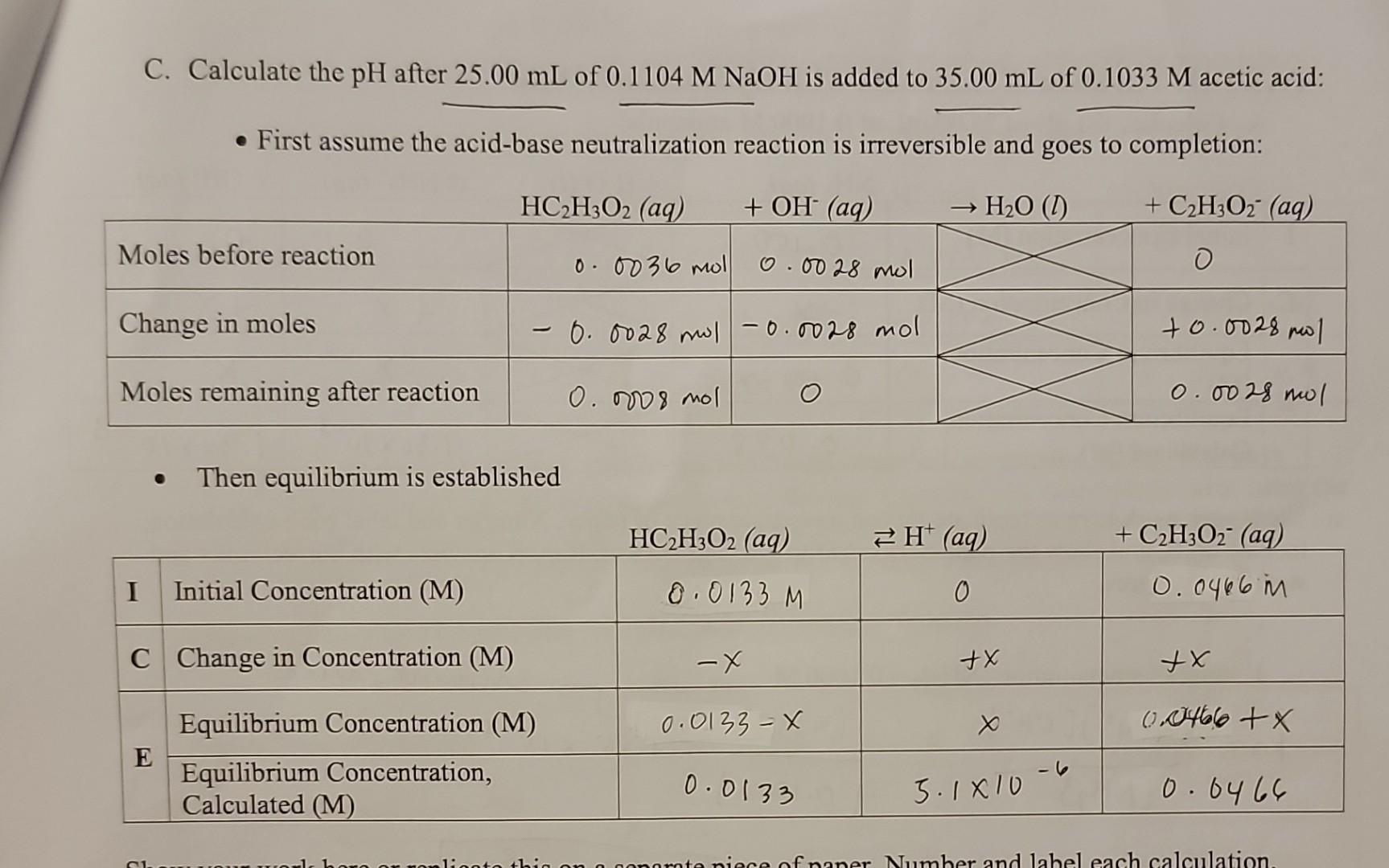 Solved B. Calculate the pH after 17.50 mL of 0.1104MNaOH is | Chegg.com