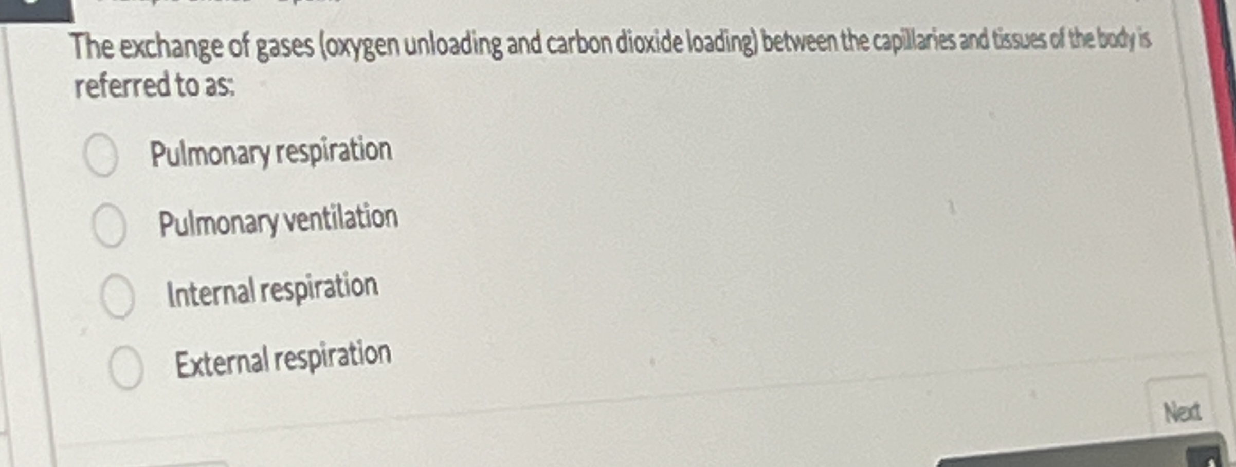 Solved The exchange of gases (oxygen unloading and carbon | Chegg.com