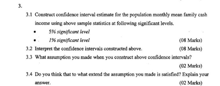 Solved 3.1 Construct confidence interval estimate for the | Chegg.com