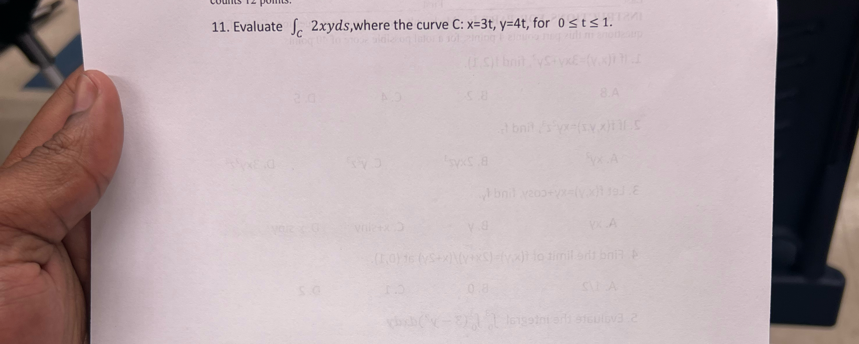 Solved Evaluate ∫C﻿2xyds, ﻿where the curve C:x=3t,y=4t, ﻿for | Chegg.com