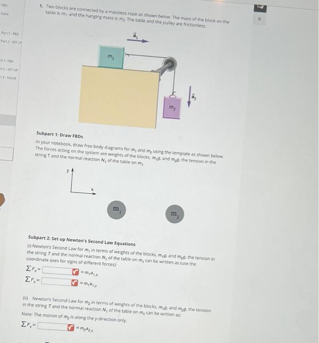 Solved 1. Two blocks are connected by a massless rope as | Chegg.com