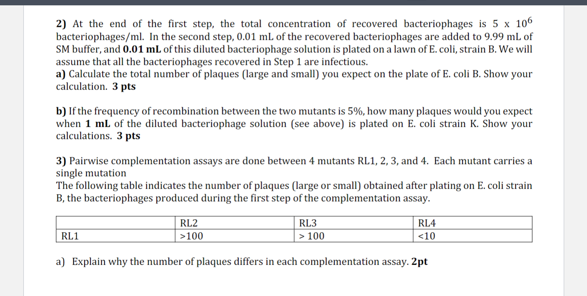 Solved Two strains of E. ﻿coli, B and K, ﻿can be infected by | Chegg.com