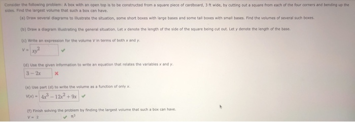 Solved Consider the following problem: A box with an open | Chegg.com