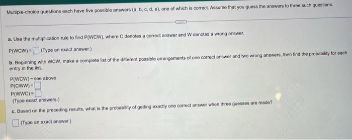 Solved Multiple-choice questions each have five possible | Chegg.com