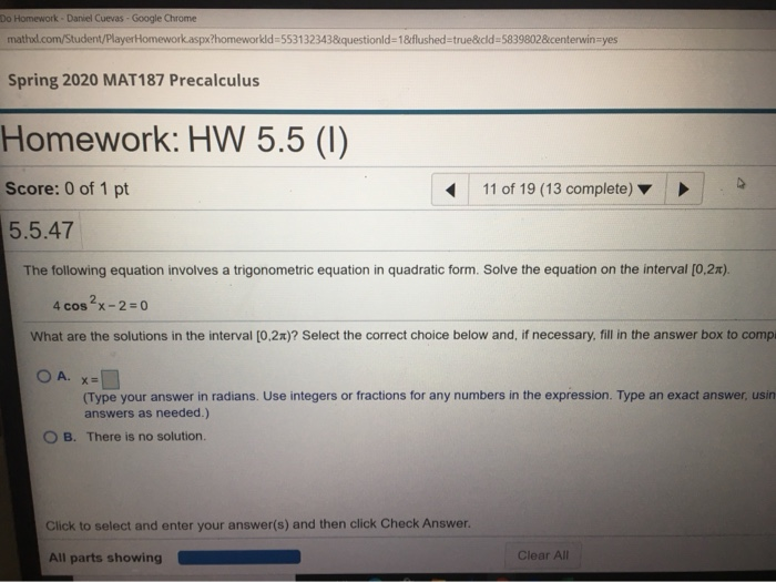 Solved Do Homework - Daniel Cuevas - Google Chrome | Chegg.com
