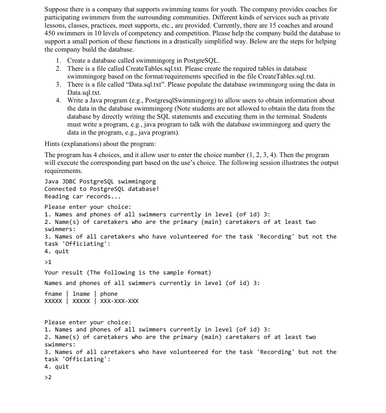 Solved Suppose there is a company that supports swimming | Chegg.com