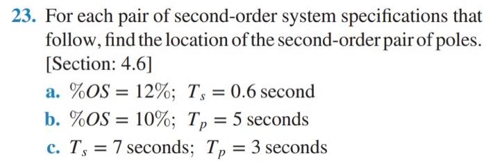 Solved 23. For each pair of second-order system | Chegg.com