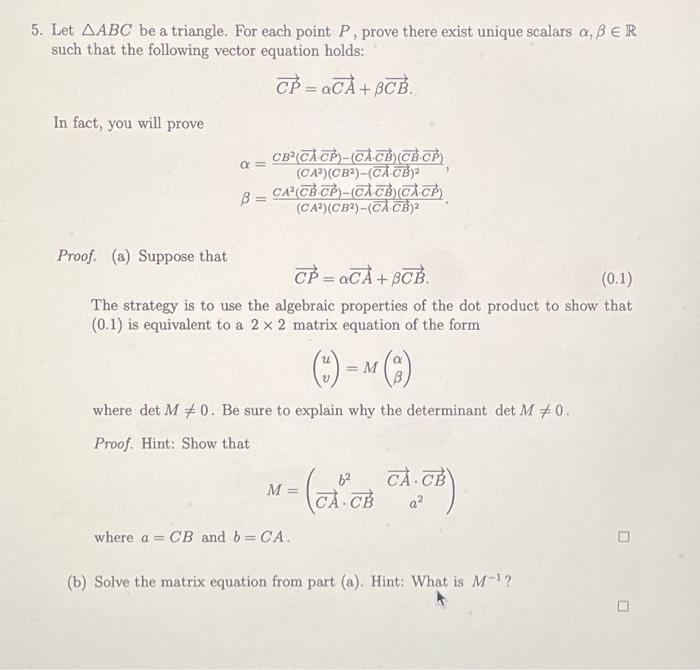 Solved 5. Let ABC be a triangle. For each point P, prove | Chegg.com