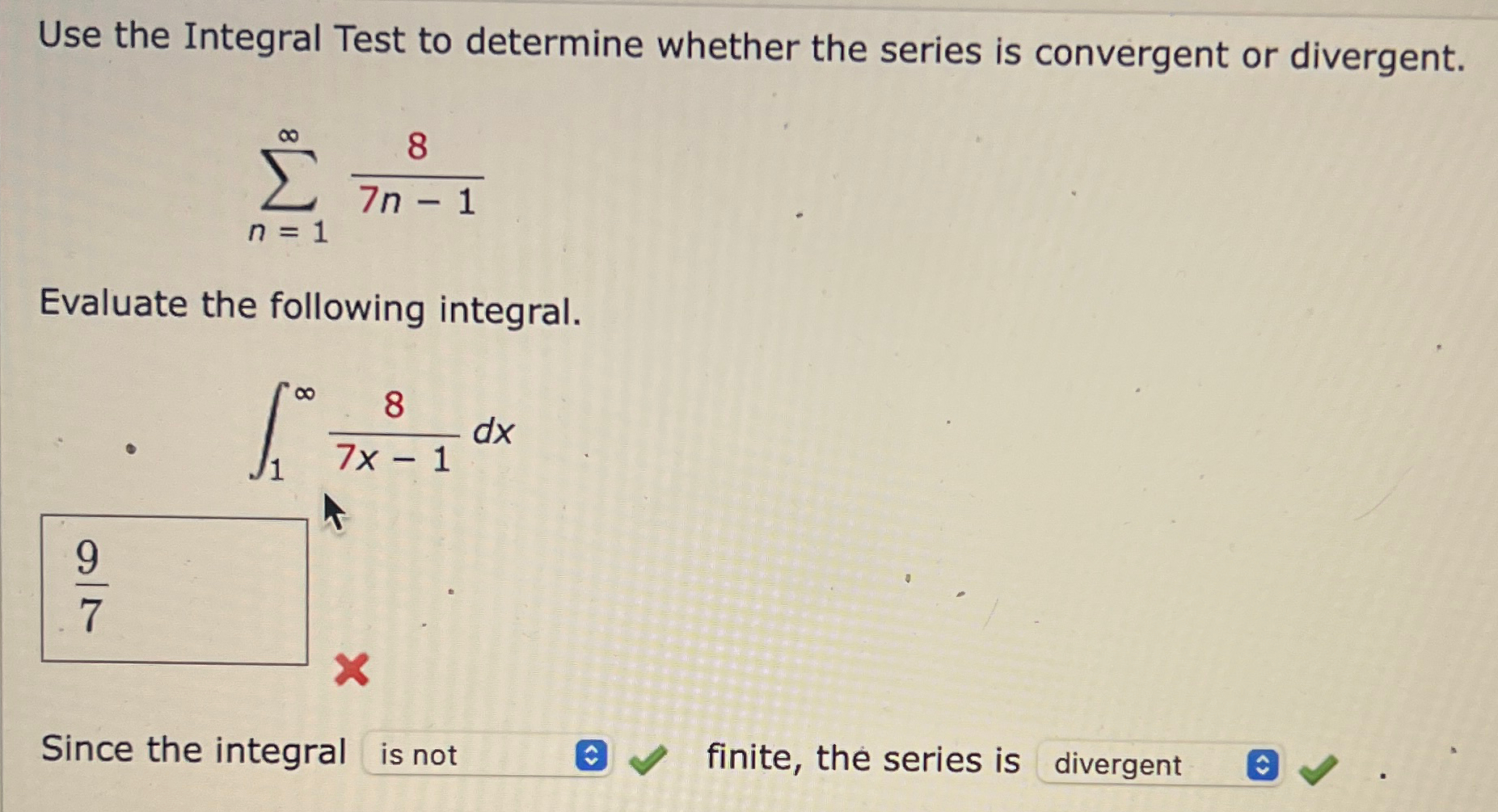 Solved Use the Integral Test to determine whether the series | Chegg.com