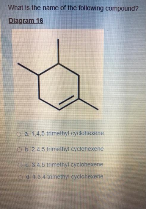 Solved What is the name of the following compound? Diagram | Chegg.com