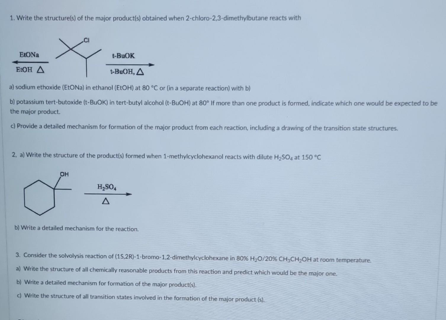 Solved 1. Write the structure(s) of the major product(s) | Chegg.com