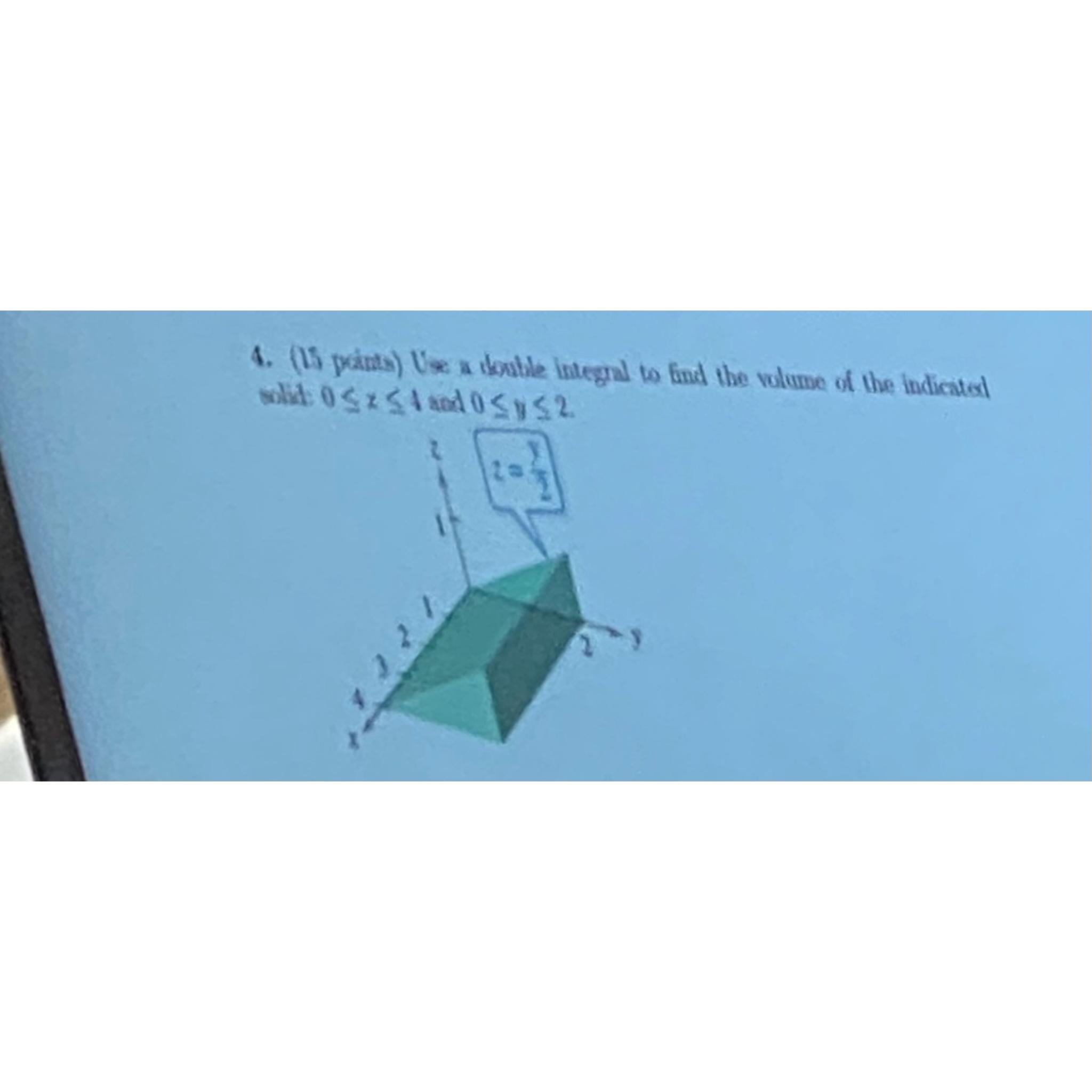 Solved Use double integral to find the volume of the | Chegg.com