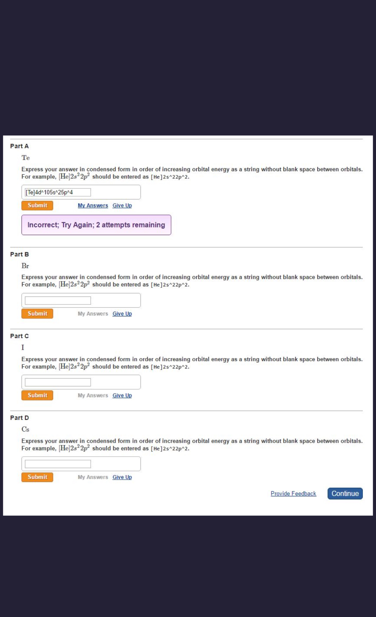 Solved Part ATeExpress your answer in condensed form in | Chegg.com