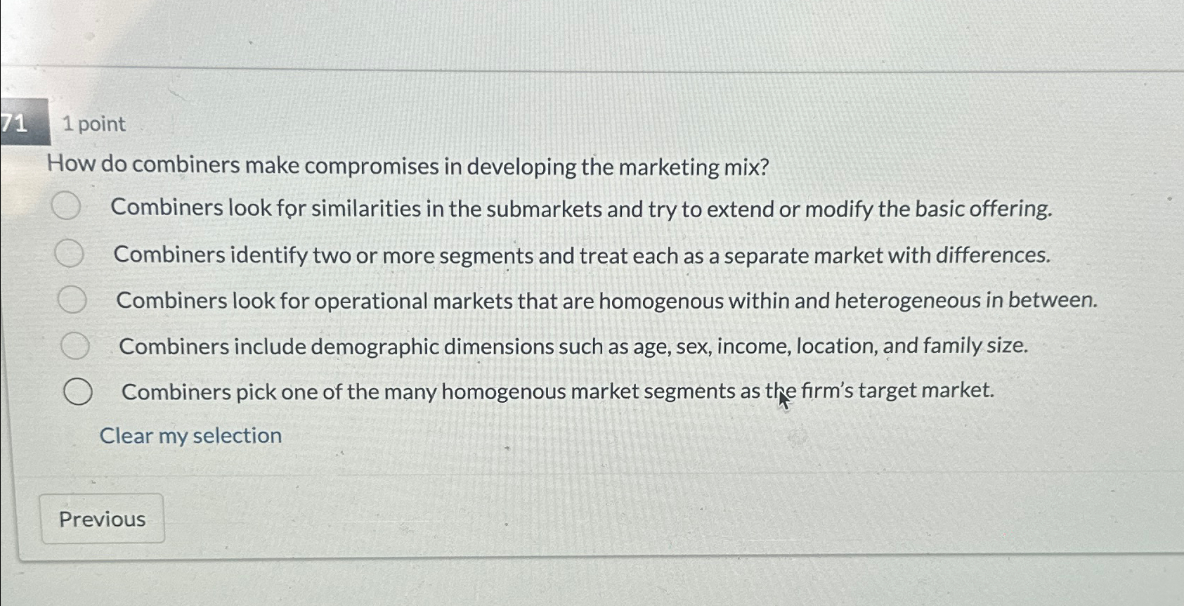 Solved 1 ﻿pointHow do combiners make compromises in | Chegg.com