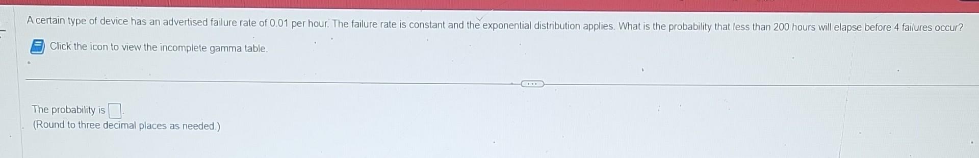 Solved Click the icon to view the incomplete gamma table. | Chegg.com