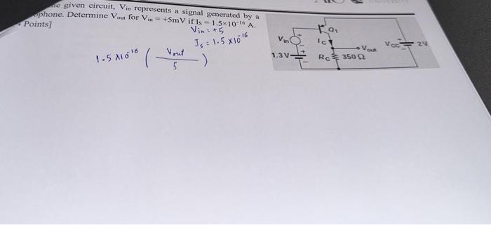 Solved he given circuit, Vin represents a signal generated | Chegg.com