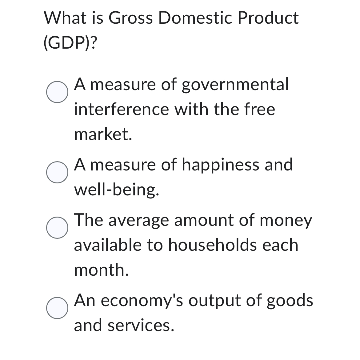 Solved What is Gross Domestic Product (GDP)?A measure of | Chegg.com