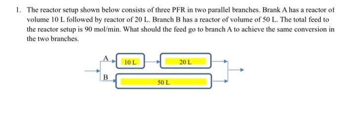 Solved 1. The reactor setup shown below consists of three | Chegg.com