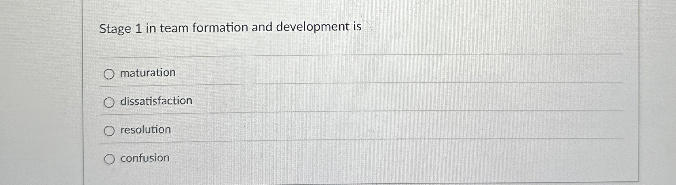 Solved Stage 1 ﻿in team formation and development | Chegg.com