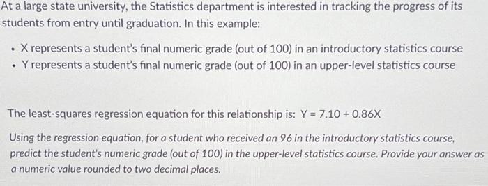 Solved At a large state university, the Statistics | Chegg.com