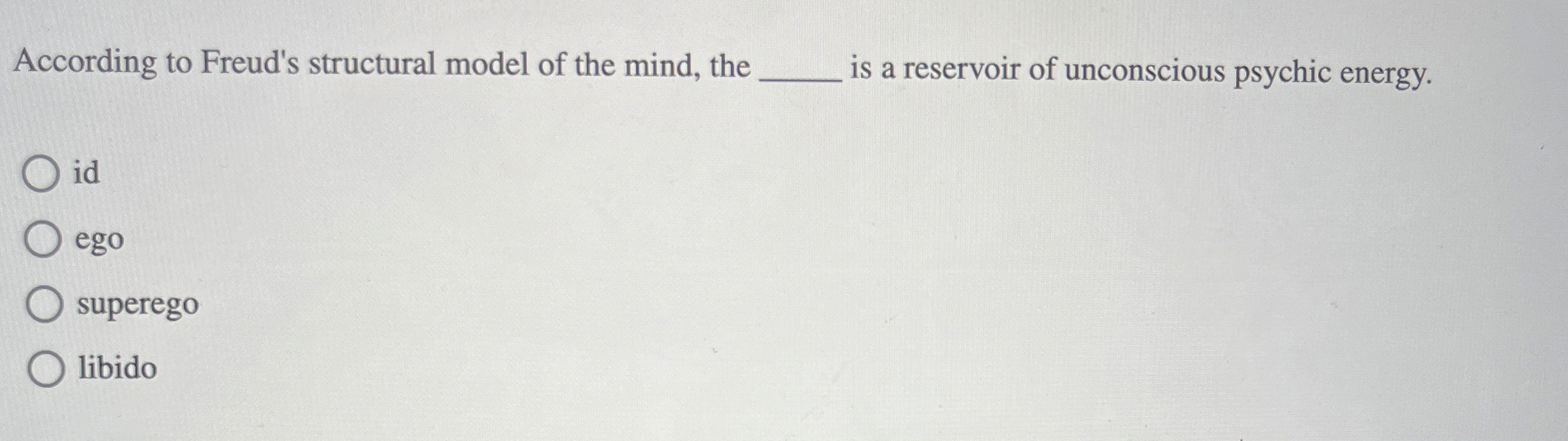 Solved According to Freud's structural model of the mind, | Chegg.com