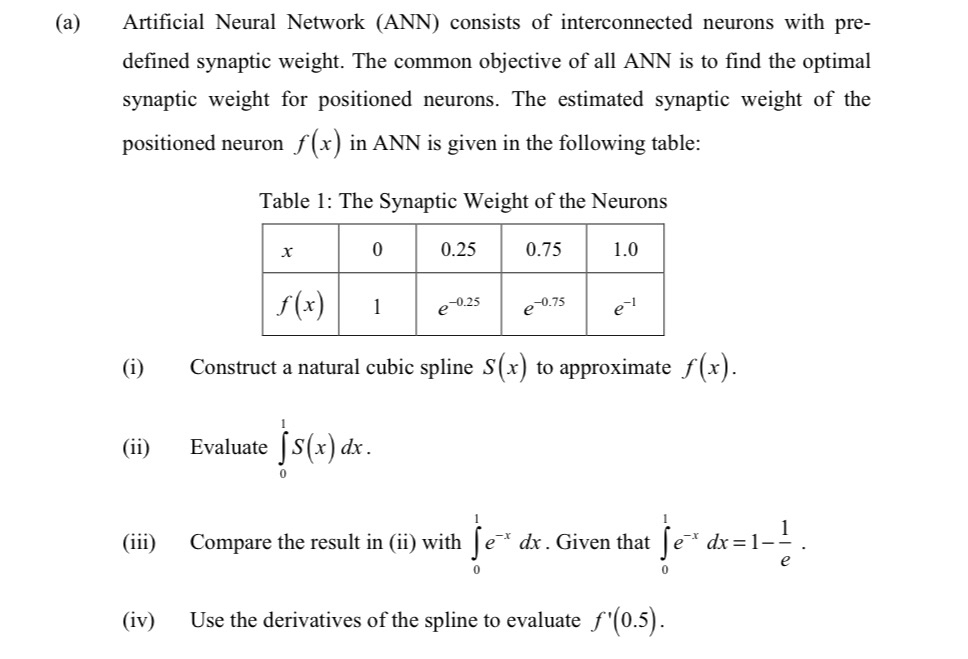 Solved (a) ﻿Artificial Neural Network (ANN) ﻿consists of | Chegg.com