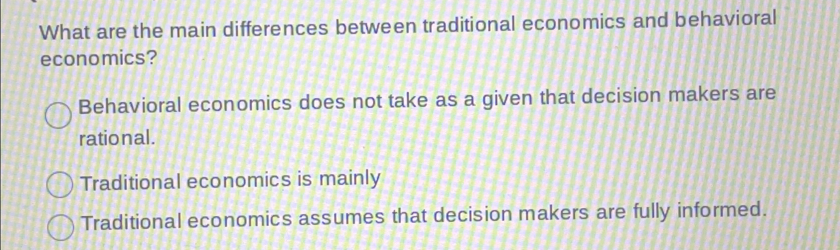 Solved What are the main differences between traditional | Chegg.com