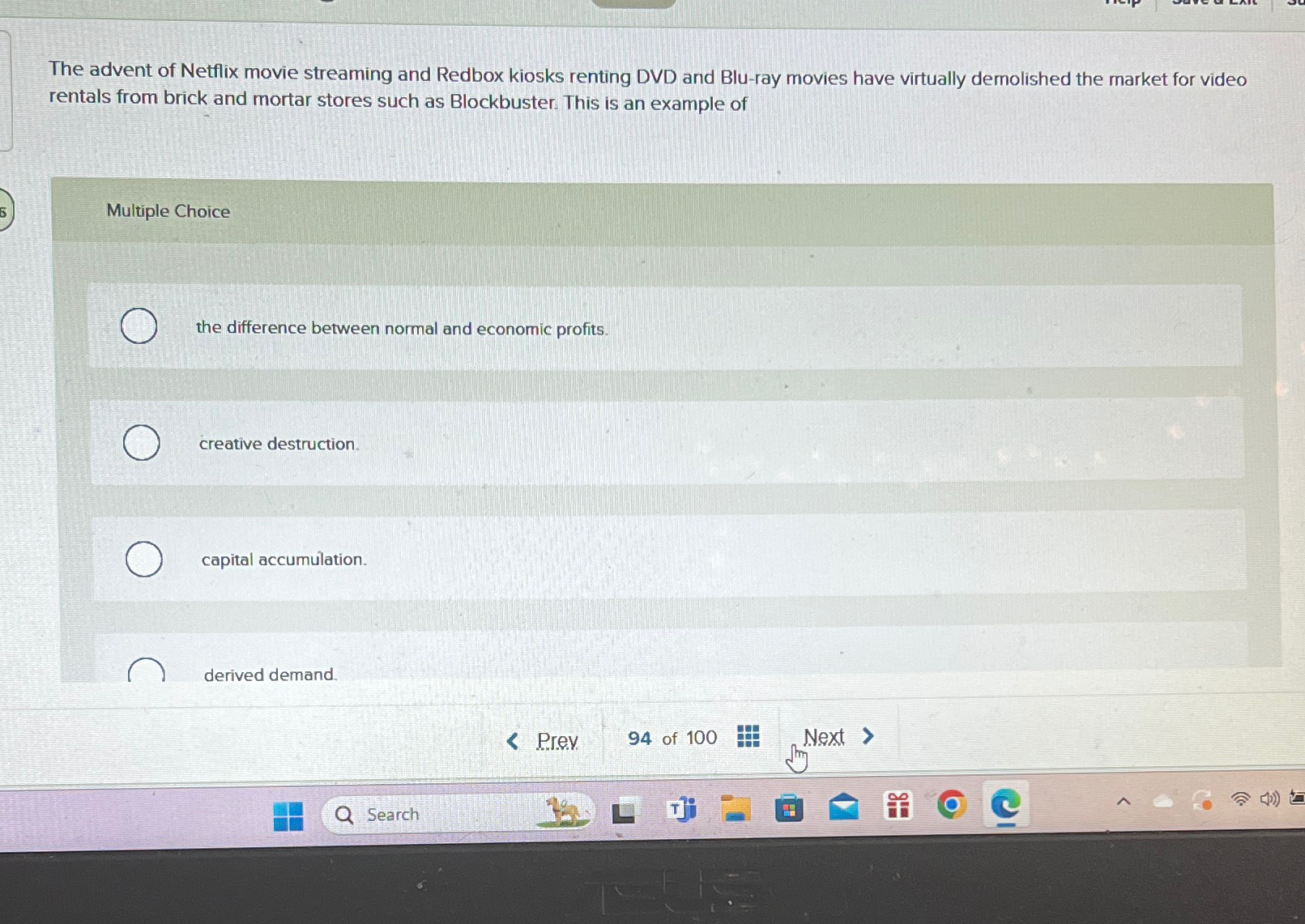 Solved The advent of Netflix movie streaming and Redbox | Chegg.com