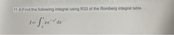 Solved 11.6 Find the following integral using R33 of the | Chegg.com