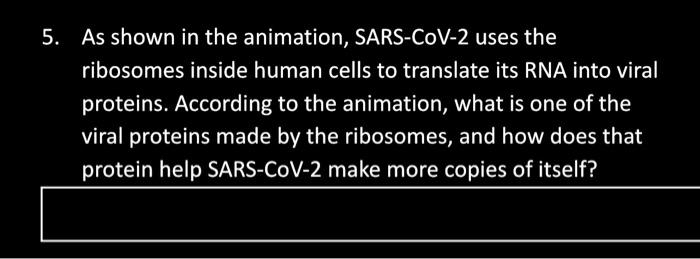 Solved 5. As shown in the animation, SARS-CoV-2 uses the | Chegg.com