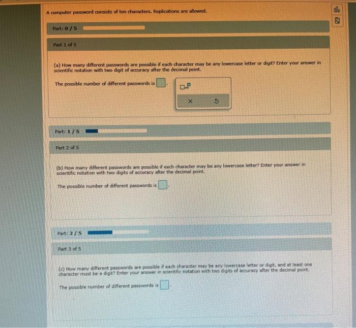 Solved A computer password consists of ten characters. | Chegg.com