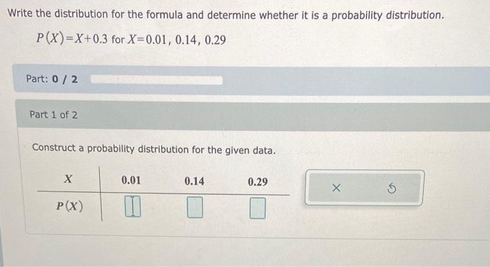 Solved Write the distribution for the formula and determine | Chegg.com