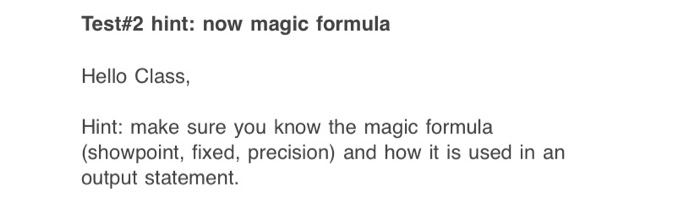 Solved can someone show me a example of a magic formula in | Chegg.com