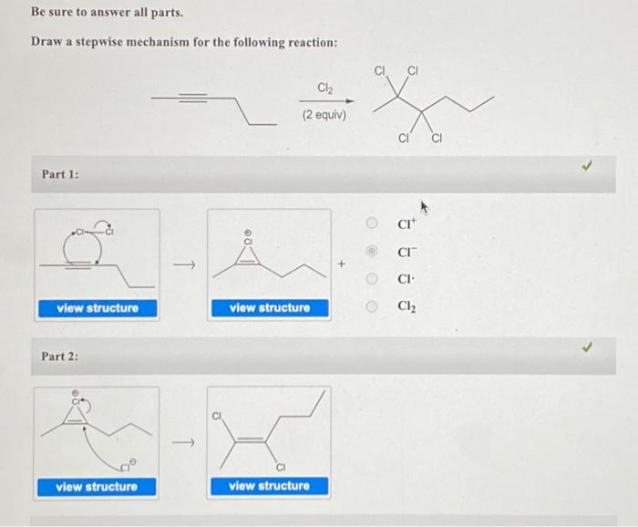 Solved Be sure to answer all parts. Draw a stepwise | Chegg.com